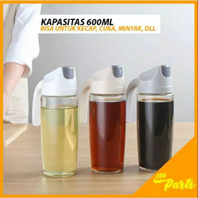 Jual Botol kaca / botol minyak kecap cuka 600ml | Shopee Indonesia