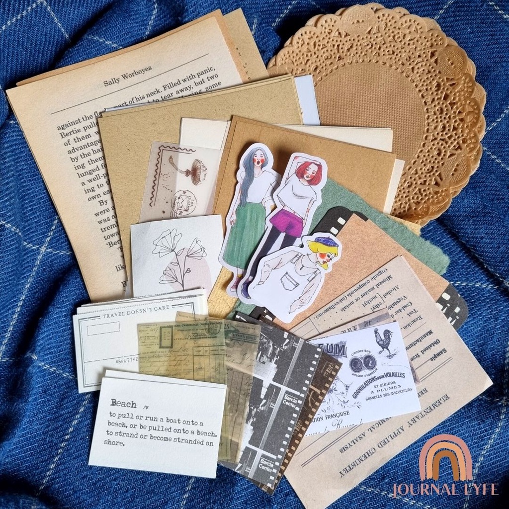 Jual Journal Kit 50+ pcs (EXCLUSIVE VINTAGE Aesthetic Theme Journaling ...