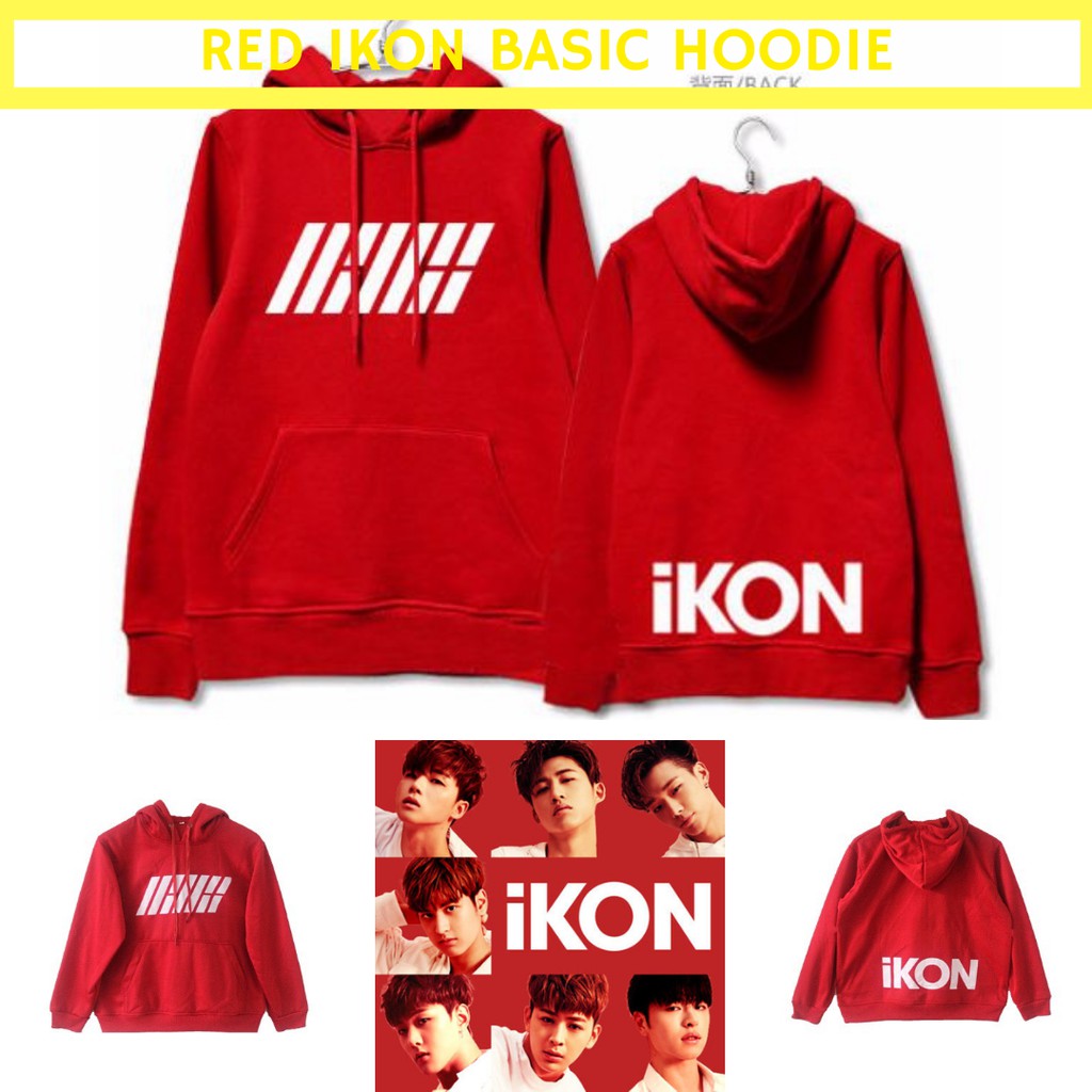 Jual Red IKON Basic Hoodie | Shopee Indonesia