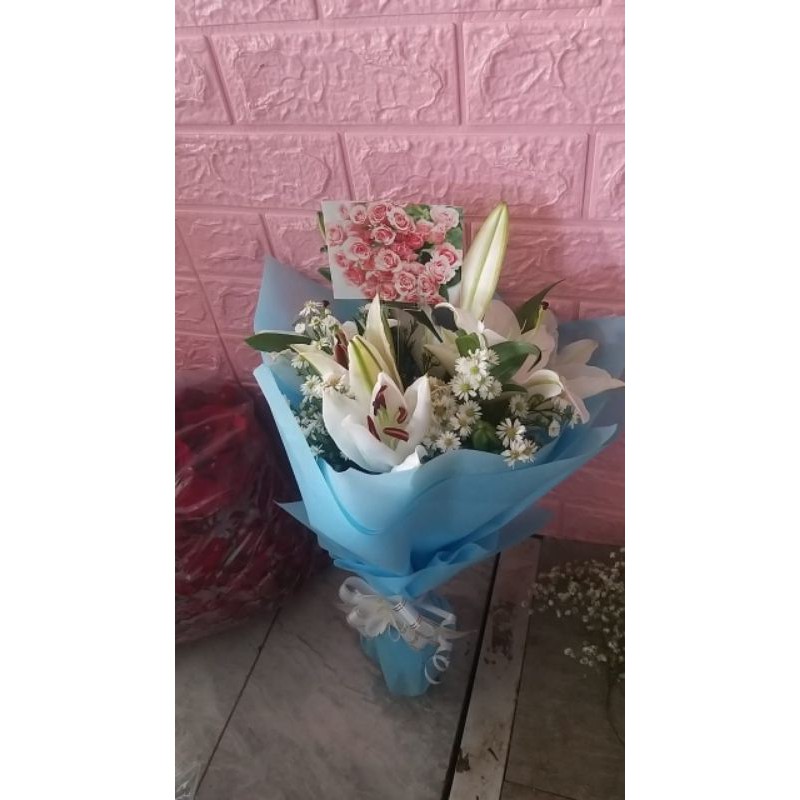 Jual Buket bunga lily, bunga ultah/wisuda | Shopee Indonesia