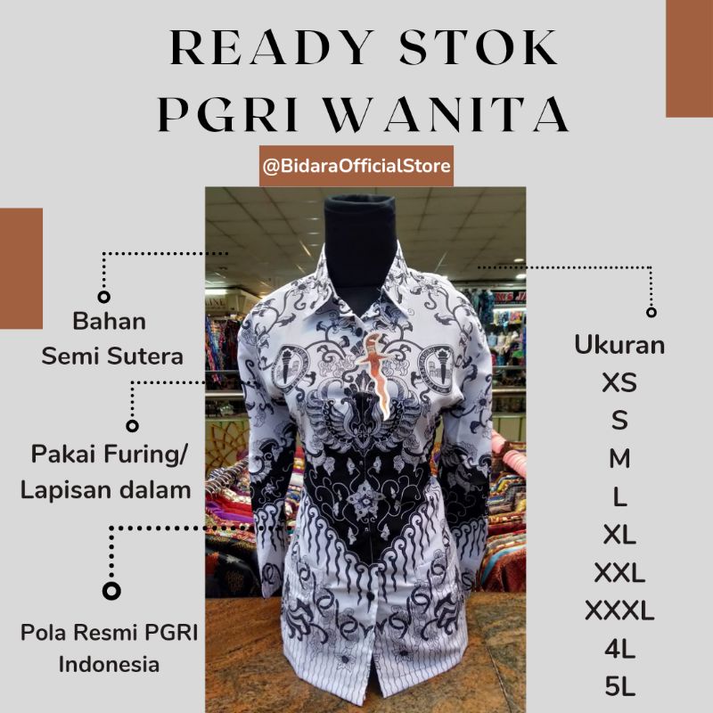Jual READY SERAGAM PGRI ASLI MOTIF KUSUMA BANGSA #BAJU PGRI #BAHAN SEMI SUTERA LAPIS FURING ...