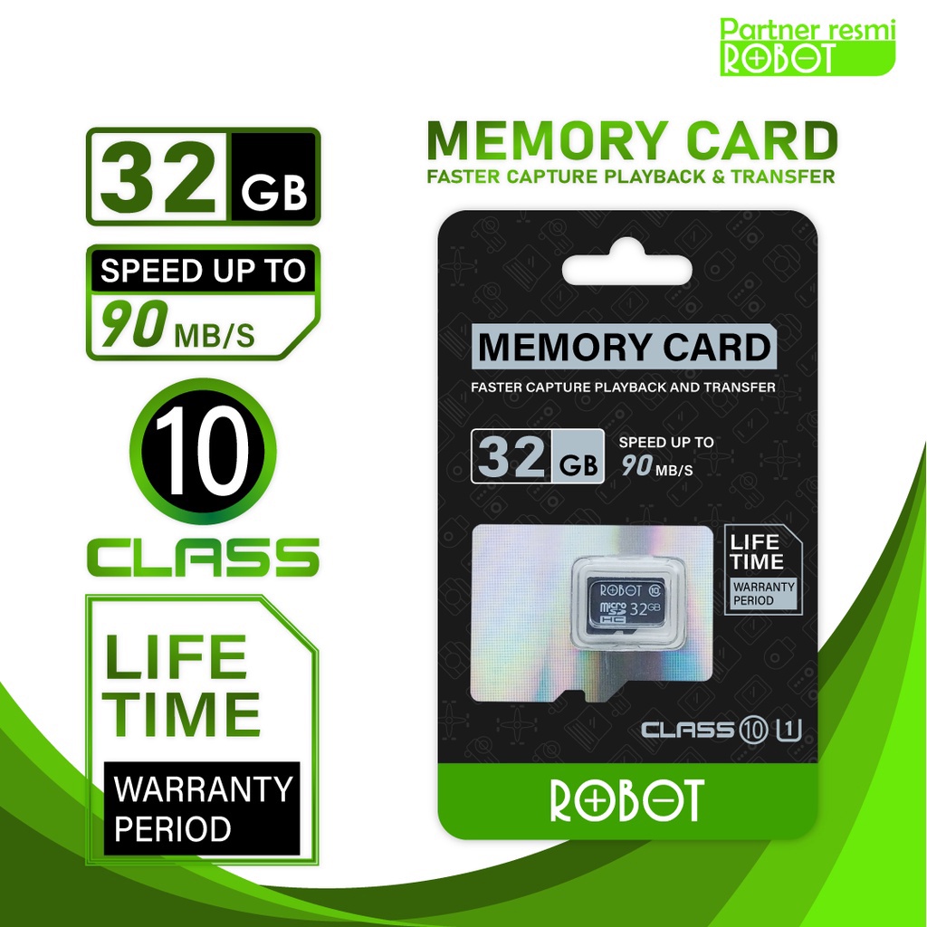 Jual Memori Card MMC 32GB ROBOT Class 10 Original GARANSI RESMI ...