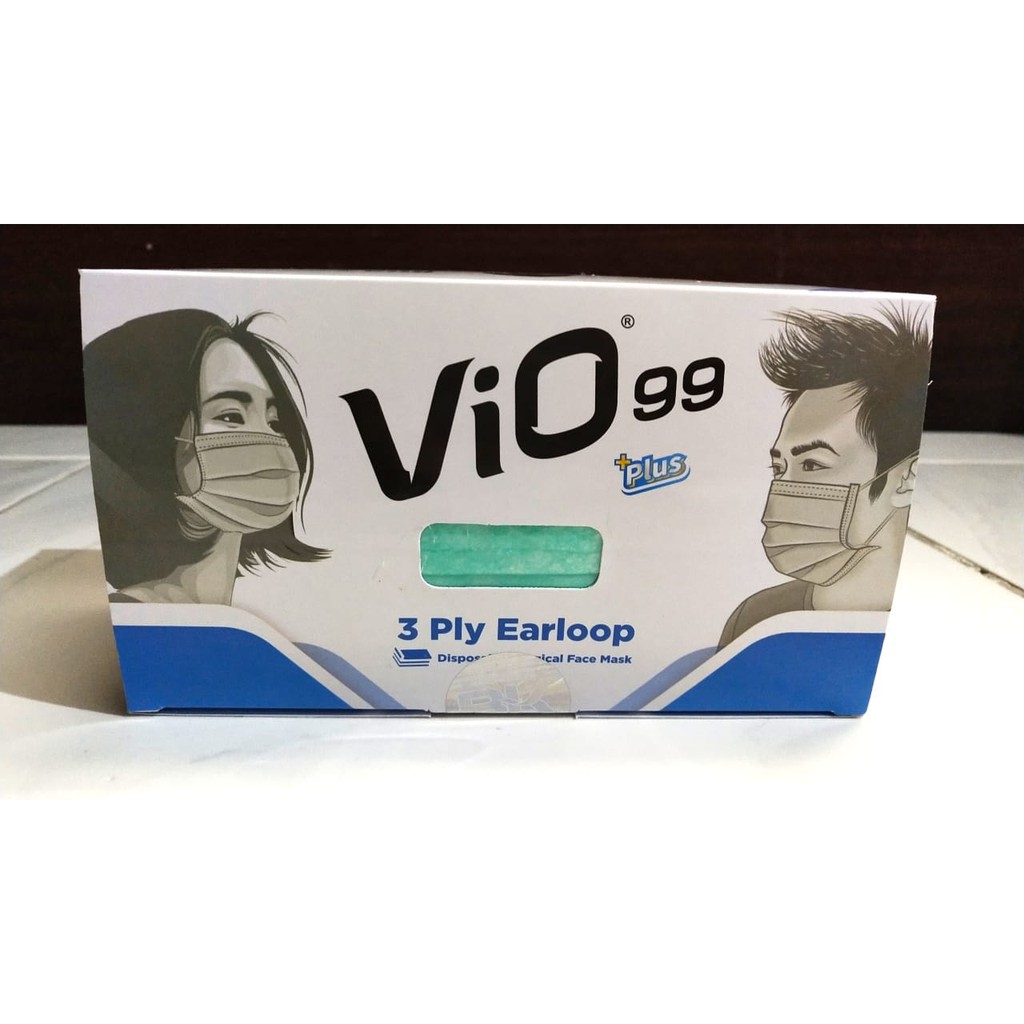 Jual Vio Mask Earloop 3Ply isi 50pcs | MASKER MEDIS Kualitas Premium Lulus Uji Bfe Pfe Vfe ...