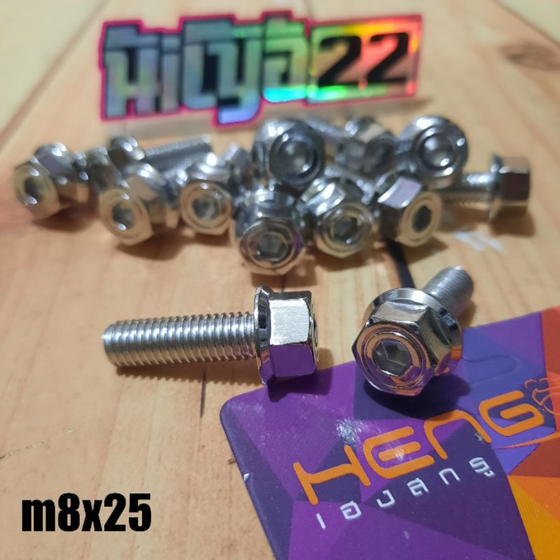Jual baut 12 probolt 8x25 stainless model 2 kunci HEXAGON original Heng ...