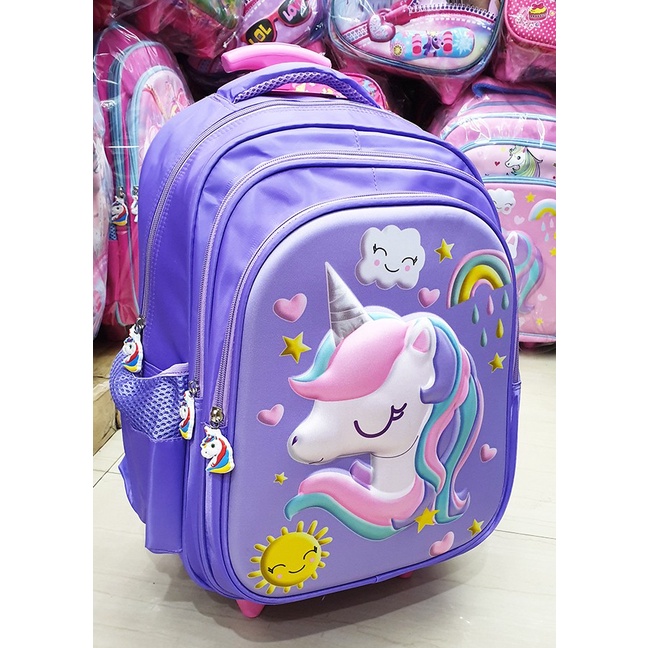 Jual ☚ TAS DORONG TROLLEY ANAK SEKOLAH SD PEREMPUAN GAMBAR KARTUN KUDA ...