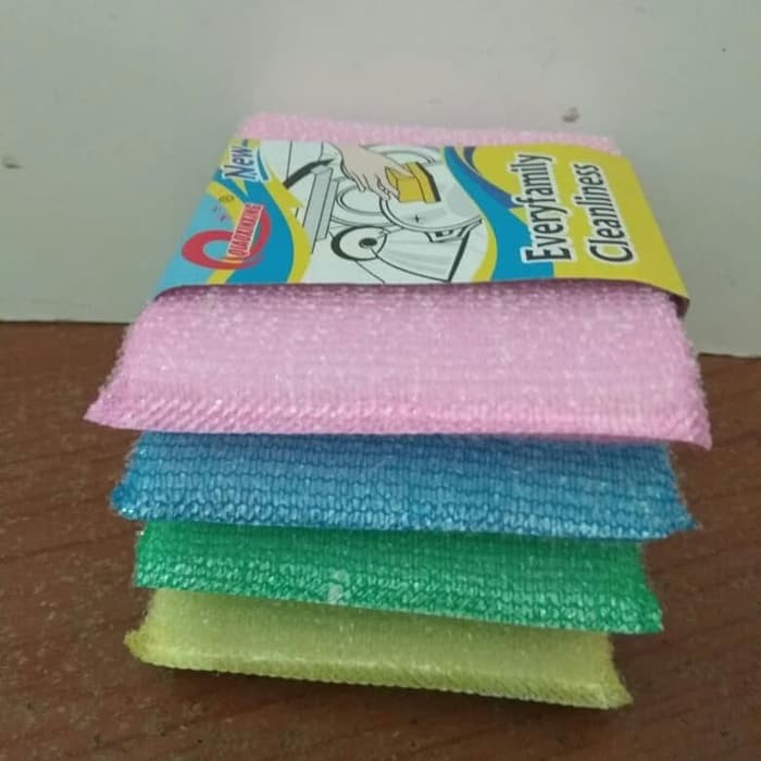 Jual LS Spon Busa Cuci Piring Panci Serbaguna Set 4 Pcs Colorful ...