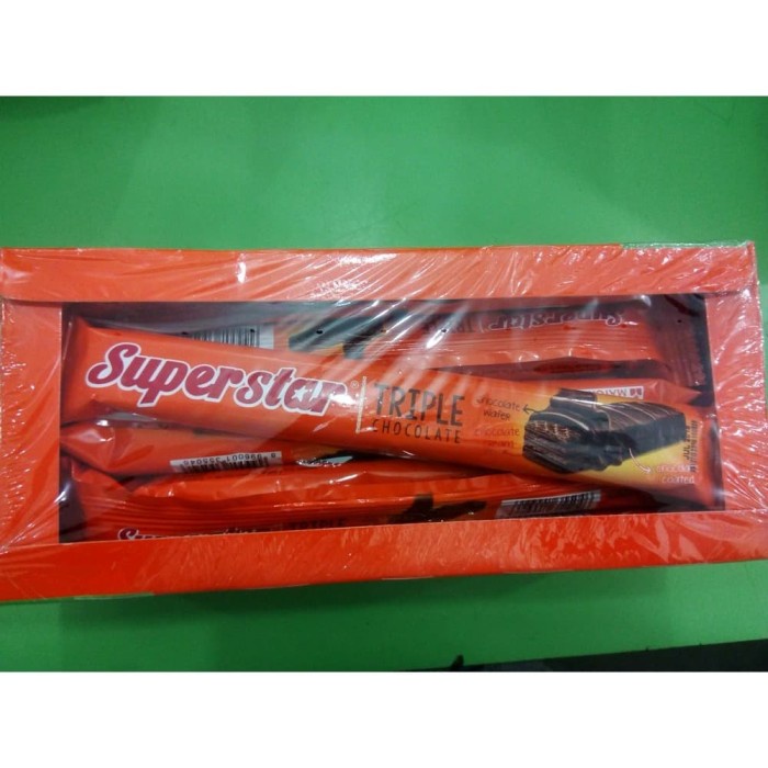 Jual Wafer-Biskuit- Wafer Superstar Triple Coklat Per Pak Isi 12 ...