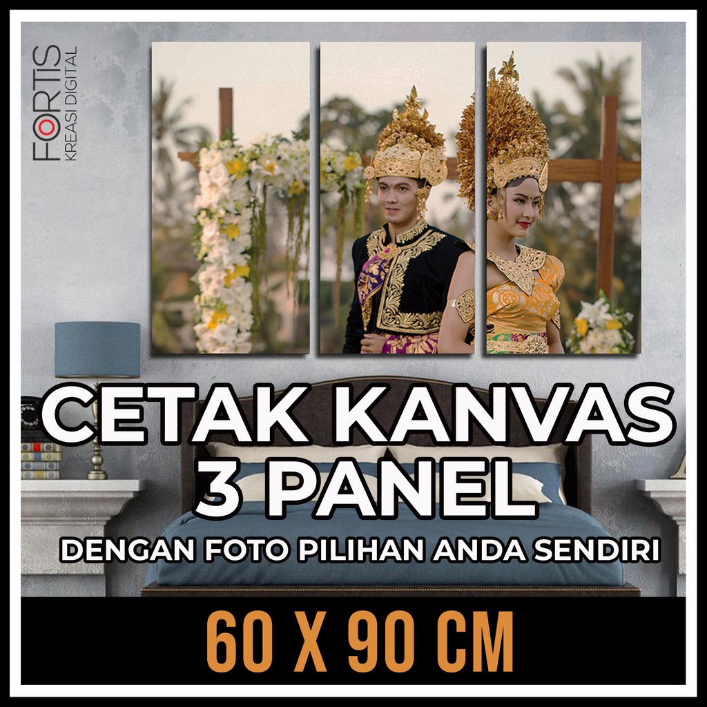 Jual Cetak Foto Kanvas/Canvas Photo Print 3 Panel 60 x 90 cm (Termasuk ...