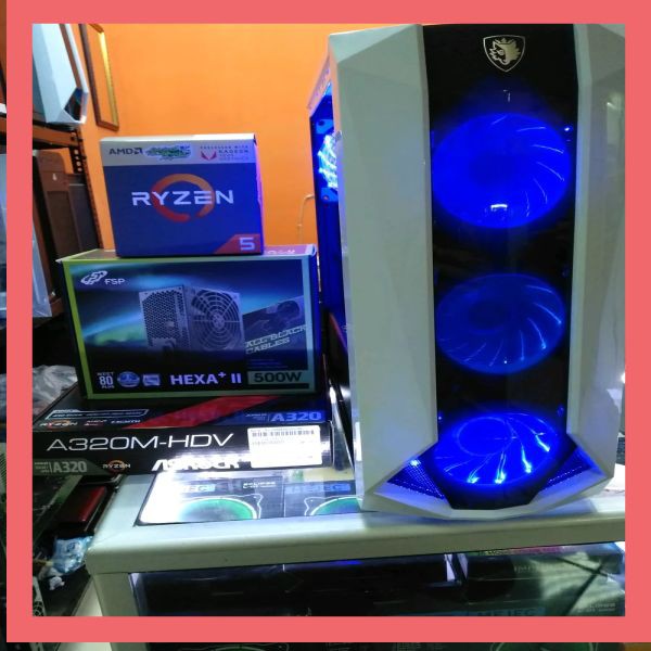 Jual Promo PC GAMING RYZEN 5 2400G SSD 120 PSU GAME MAXX 550 WATT GOL ...
