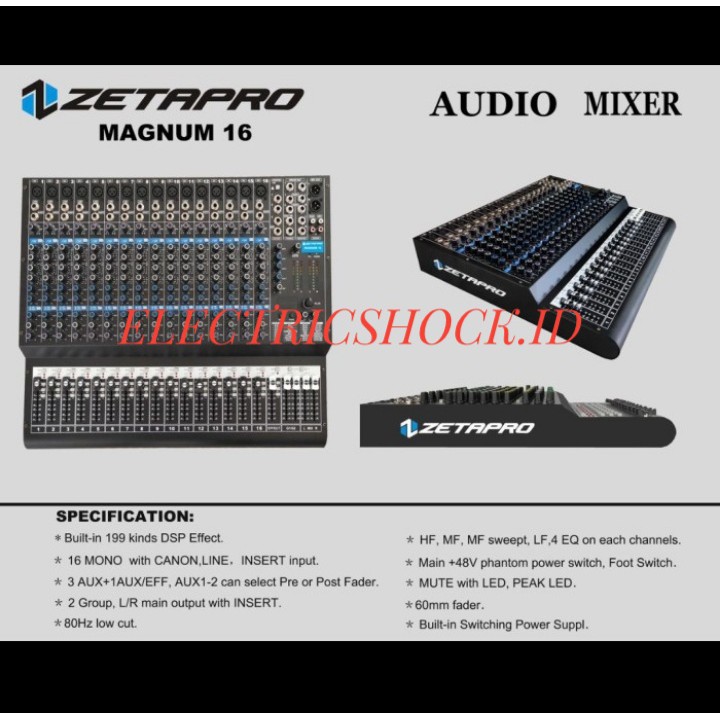 Jual MIXER AUDIO ZETAPRO MAGNUM 16 ORIGINAL 16 CHANNEL | Shopee Indonesia