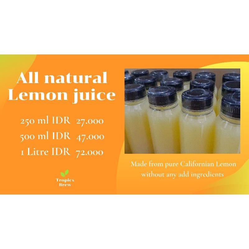 Jual Lemon Peras Pure Lemon Juice 500ml | Shopee Indonesia