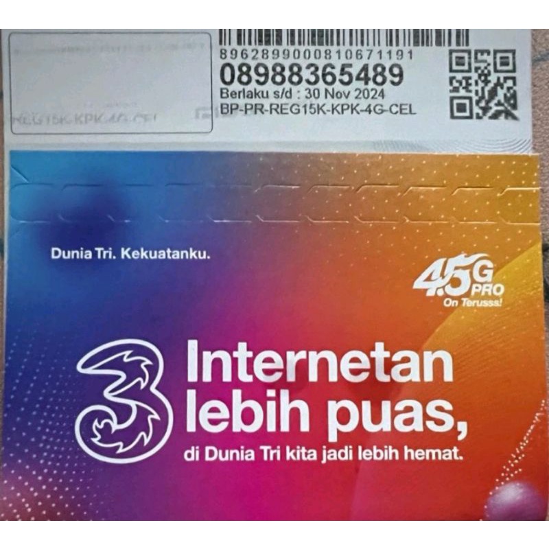Jual KARTU PERDANA TRI 8GB NASIONAL | Shopee Indonesia