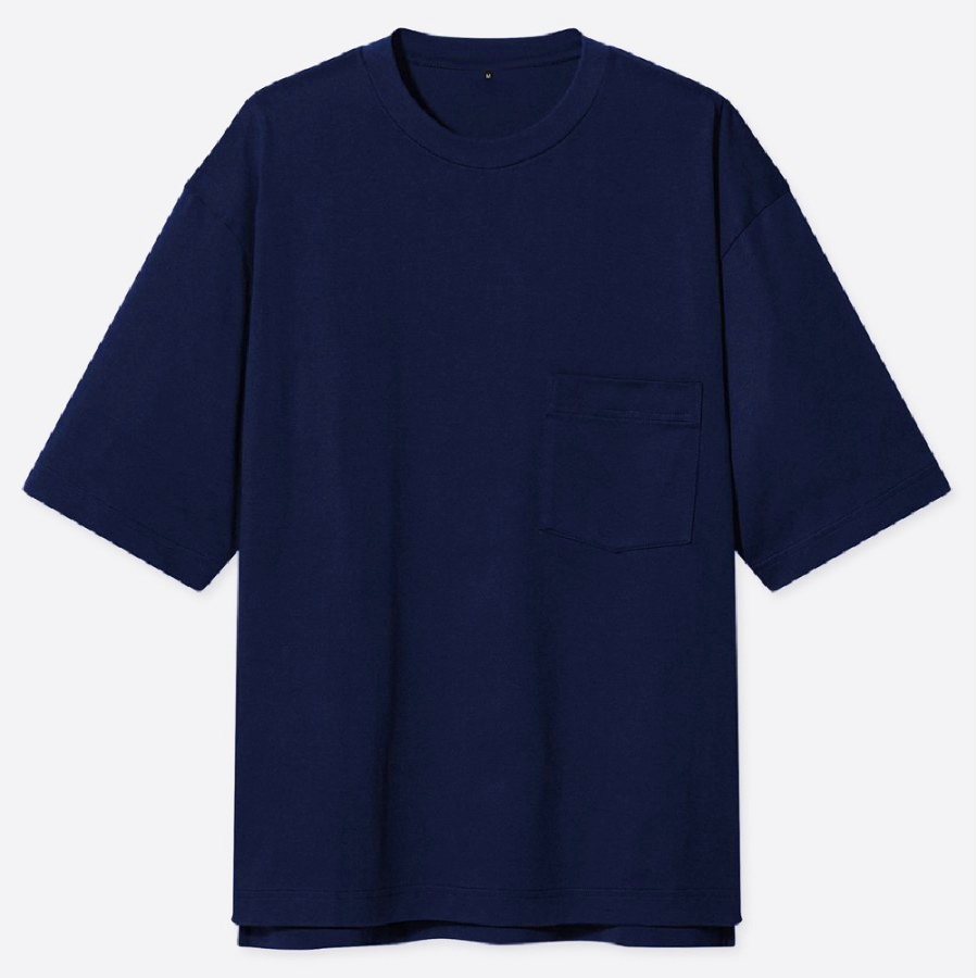 Jual Kaos Polos Oversize Pocket Navy Blue - Kaos Oversize Polos Biru ...