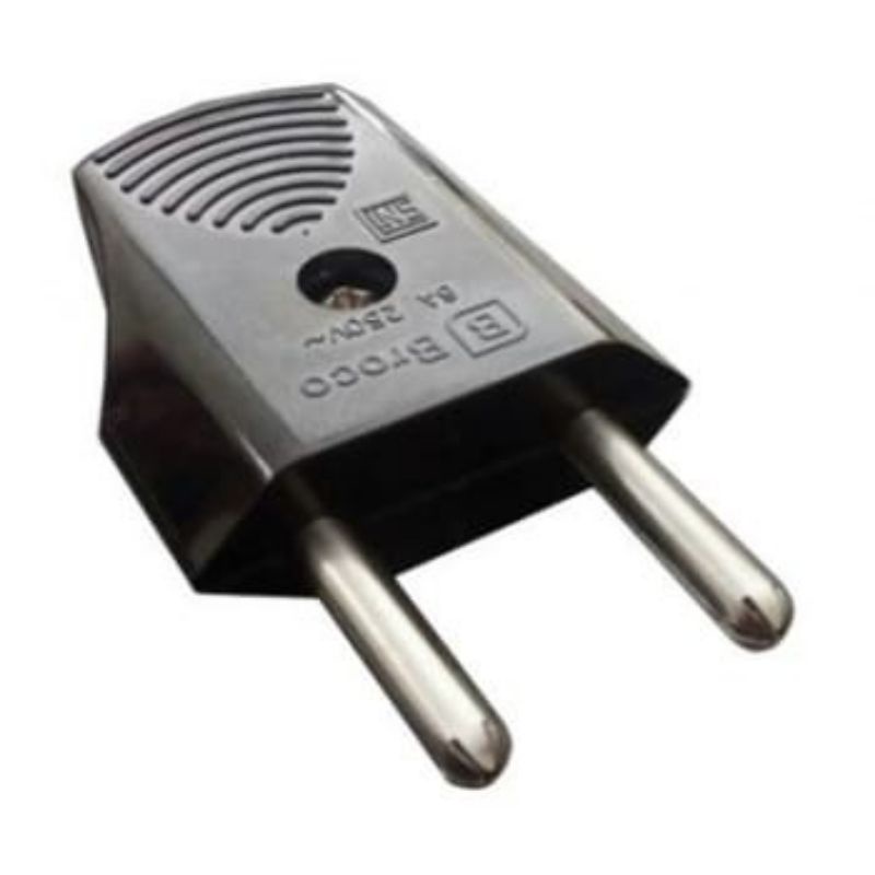 Jual Steker BROCO Gepeng Hitam / colokan broco Two Pole Plug SNI tipe ...