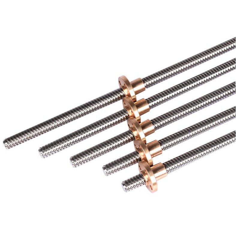 Jual T8 Lead screw with nut 100 200 300 330 350 400 500 mm 100mm 200mm ...