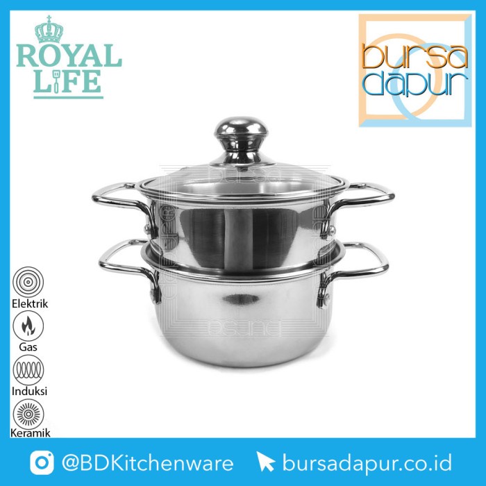 Jual ROYAL LIFE STAINLESS STEAMER SET 16 CM X 2 SUSUN | Shopee Indonesia