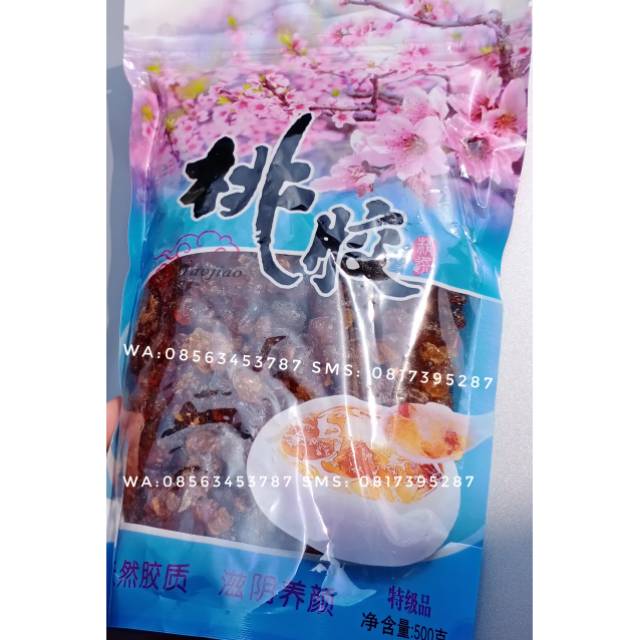 Jual Peach Gum Tao Jiao Getah Kulit Pohon Persik 500gr Bersih