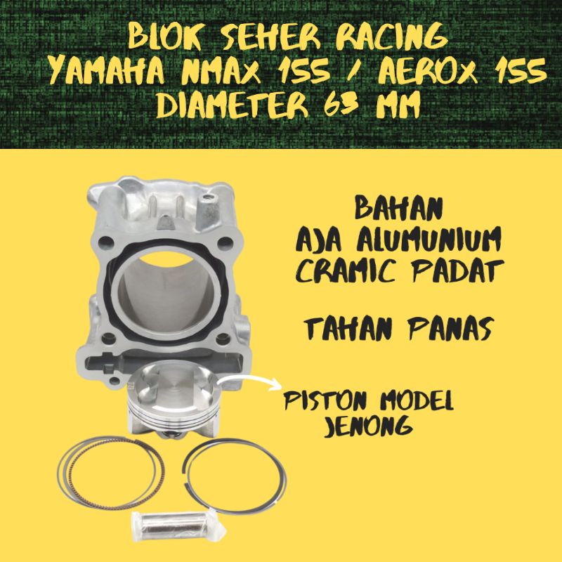 Jual Blok Seher RACINGYamaha Nmax 155 / Aerox 155 DIAMETER 63 mm ...