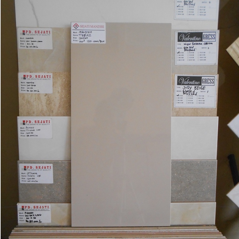 Jual granit 30x60 - krem polos - indogress topaz | Shopee Indonesia