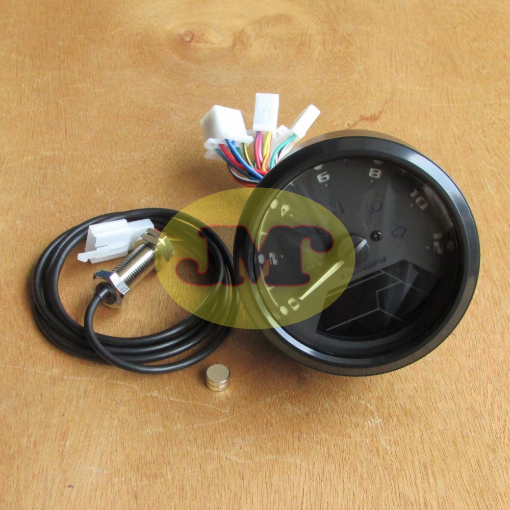 Jual Speedometer LCD Digital Bulat Atau Spidometer Tachometer 1 l 2 l 4 ...