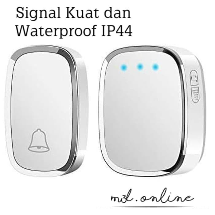Jual Bell Bel Rumah Tanpa Kabel Wireless Door Bell Waterproff Anti Air ...
