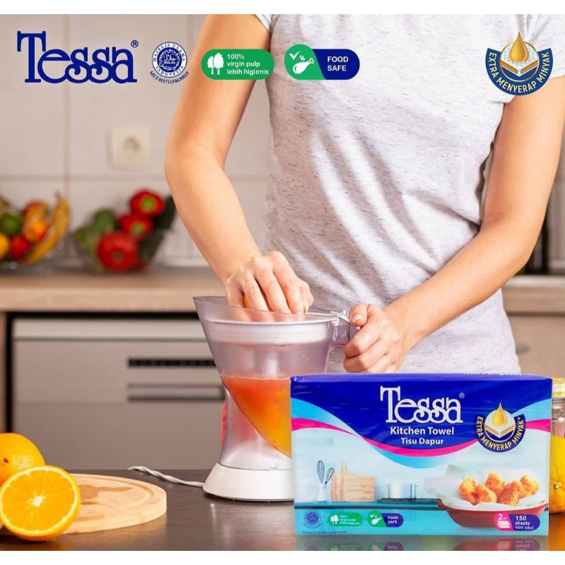 Jual TISSUE TESSA DAPUR / PENGESAT AIR DAN MINYAK 150 SHEET 2PLY ...