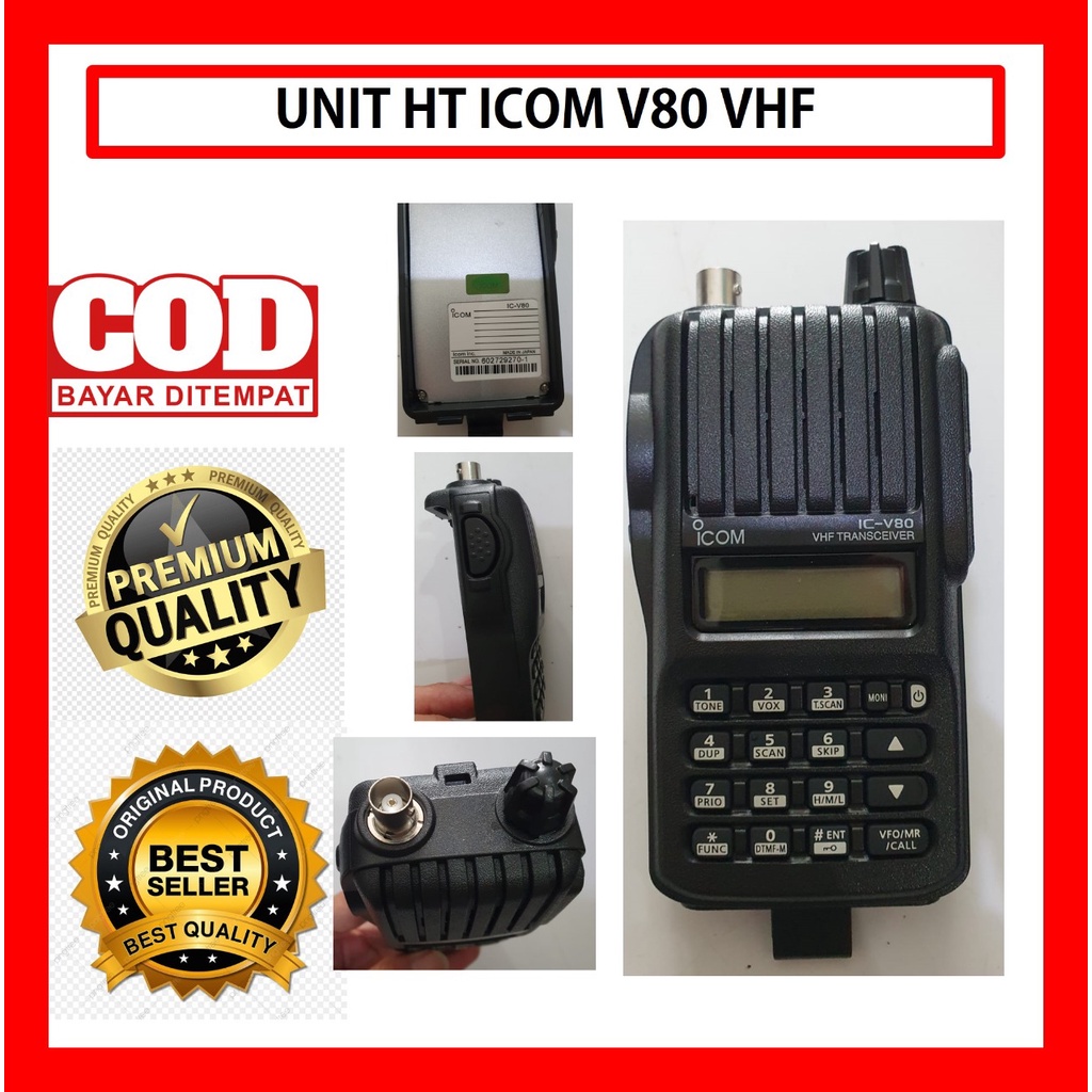 Jual HT Icom v80 V 80 ICV80 VHF Radio Komunikasi IC-V80 JUAL HT saja ICOM Tanpa kelengkapan ...