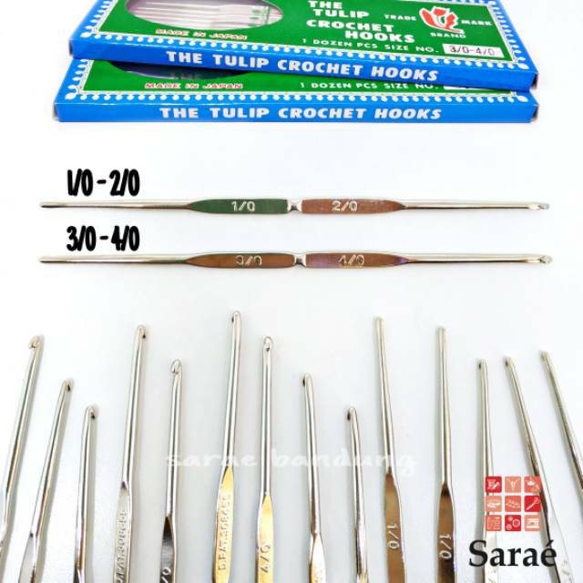 Jual Tulip Besi/Steel Double Pointed Hook - Hakpen/Jarum Rajut (ECERAN ...