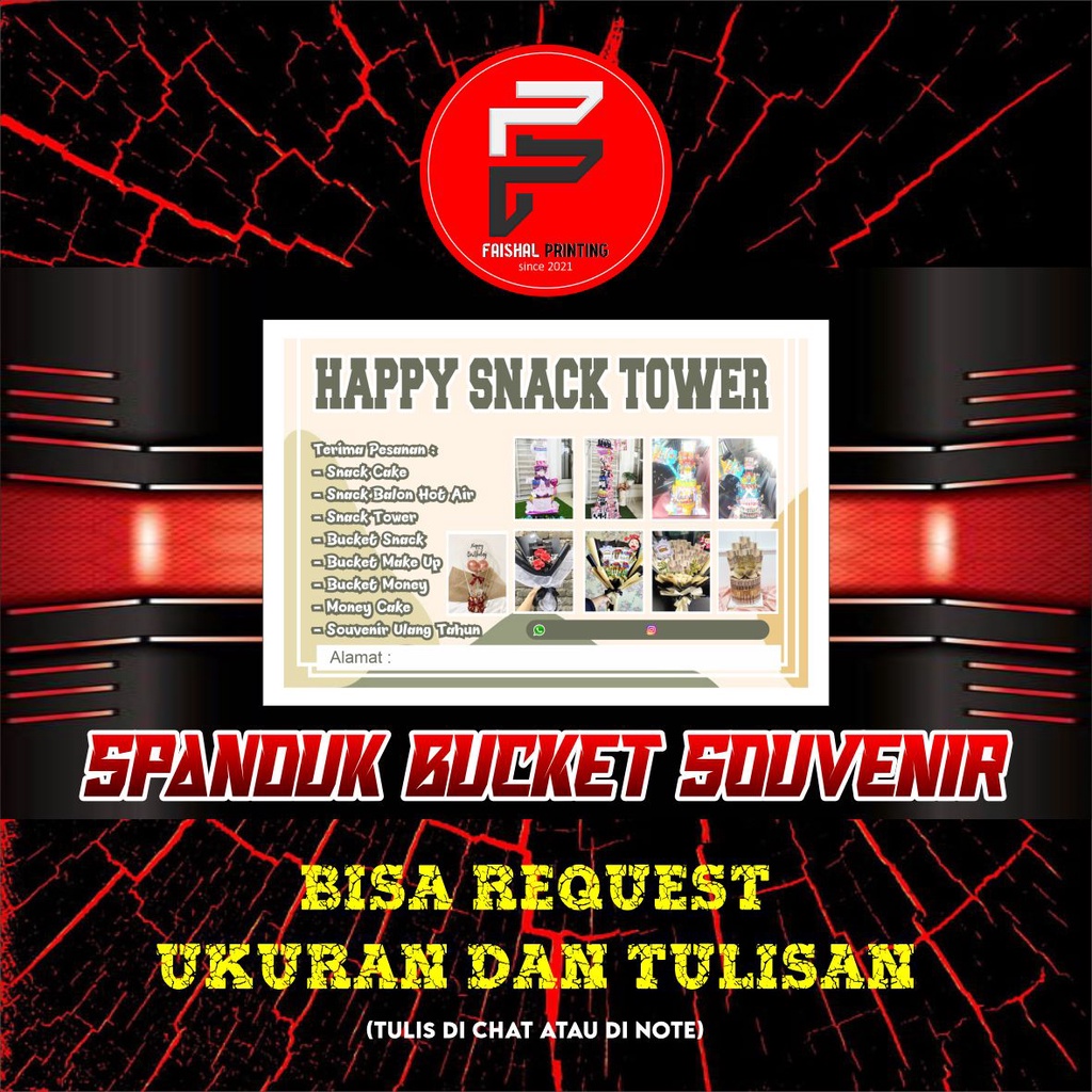 Jual Spanduk Toko Bucket / Toko Souvenir Ulang tahun Ukuran 120 x 80 cm ...