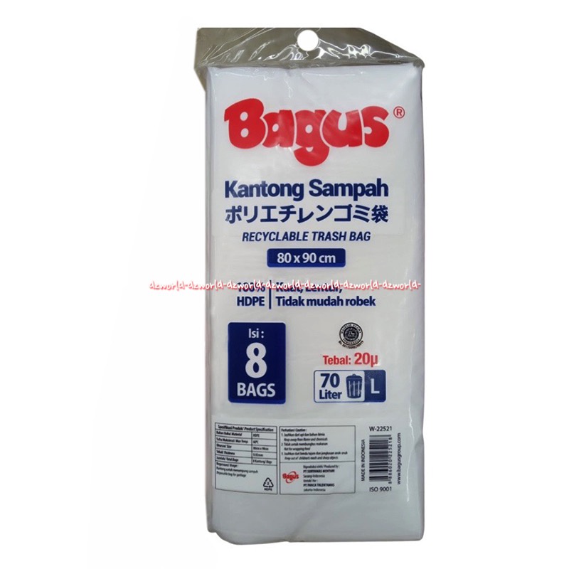 Jual Bagus Kantong Sampah 70L Recycle Trash Bag White Kantong Plastik ...