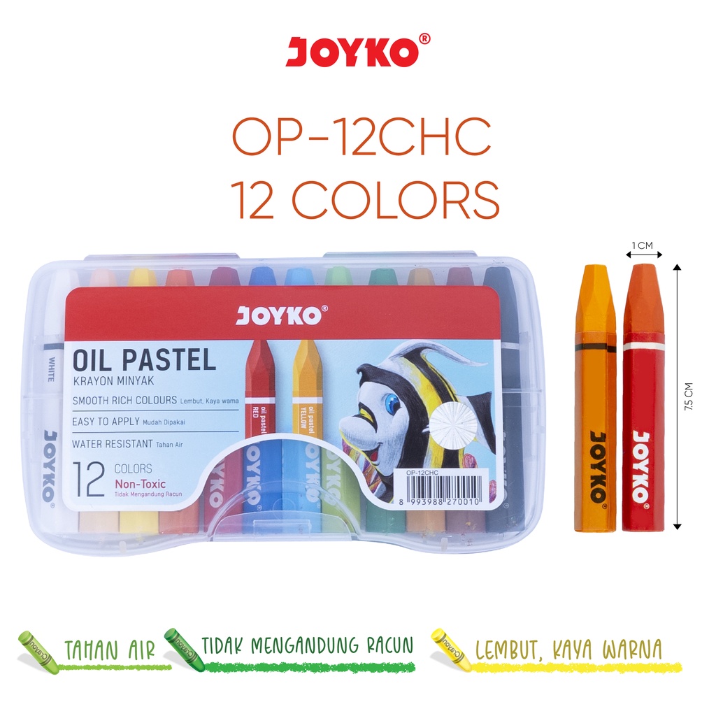Jual JOYKO Crayon Krayon Minyak Oil Pastel OP-12CHC | Shopee Indonesia