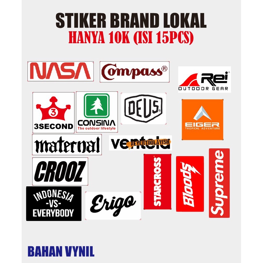 Jual Stiker clothing brand - stiker laptop - stiker handphone | Shopee ...