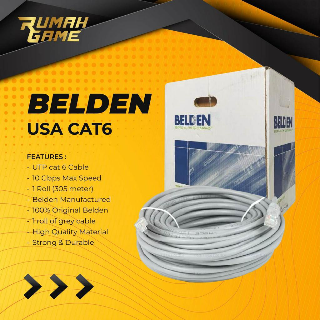 Jual KABEL LAN UTP cat 6 / cat6 BELDEN made in USA 1 roll Original - Abu-ab | Shopee Indonesia