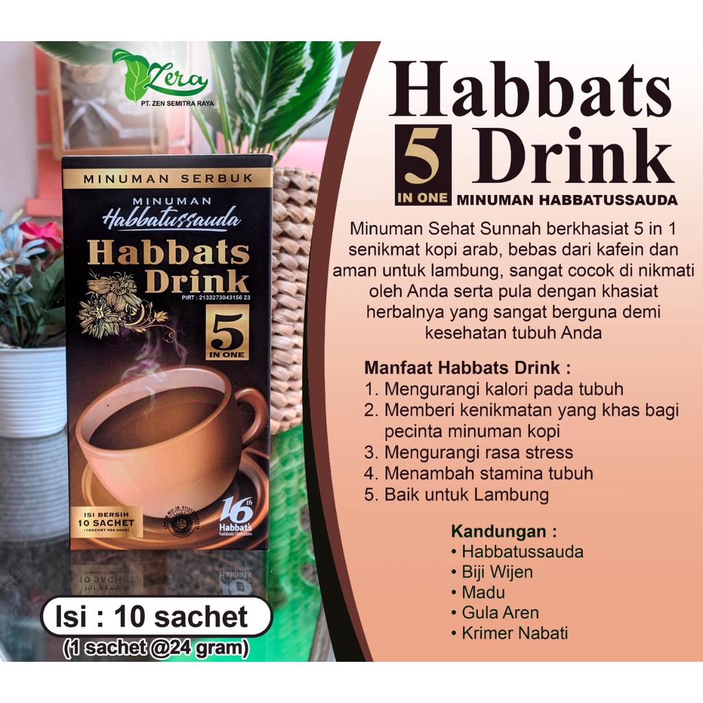 Jual HABBATS DRINK 5 IN 1 | Minuman Serbuk Habbatussauda plus Gula Aren ...
