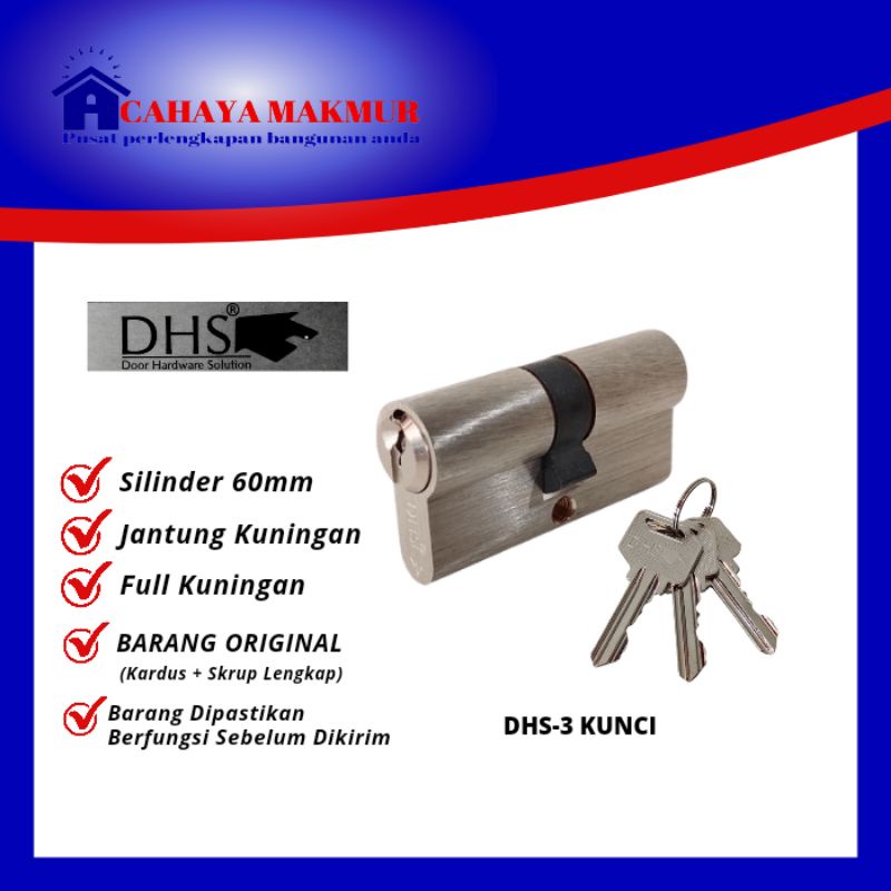 Jual SILINDER CYLINDER ANAK KUNCI PINTU RUMAH BESAR GESER SET DEKSON SOLID 40MM | Shopee Indonesia