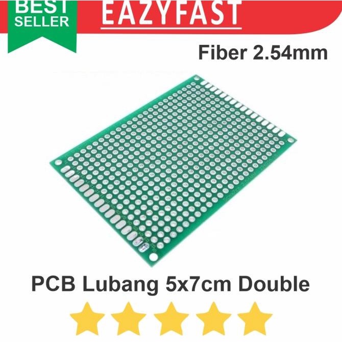 Jual PCB Lubang IC 5x7 5x7cm Double Layer Bolong Titik Matrix Fiber FR4 ...