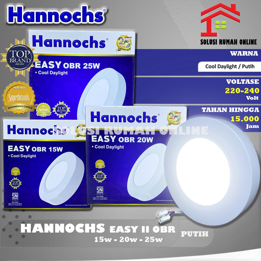 Jual Hannochs Downlight Led Outbow / EASY II OBR Bulat Putih 15 20 25 ...