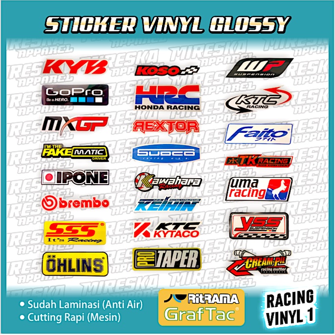 Jual Terbaru!! Stiker Viral Glossy Terlaris Motor Sponsor Racing Vynil ...