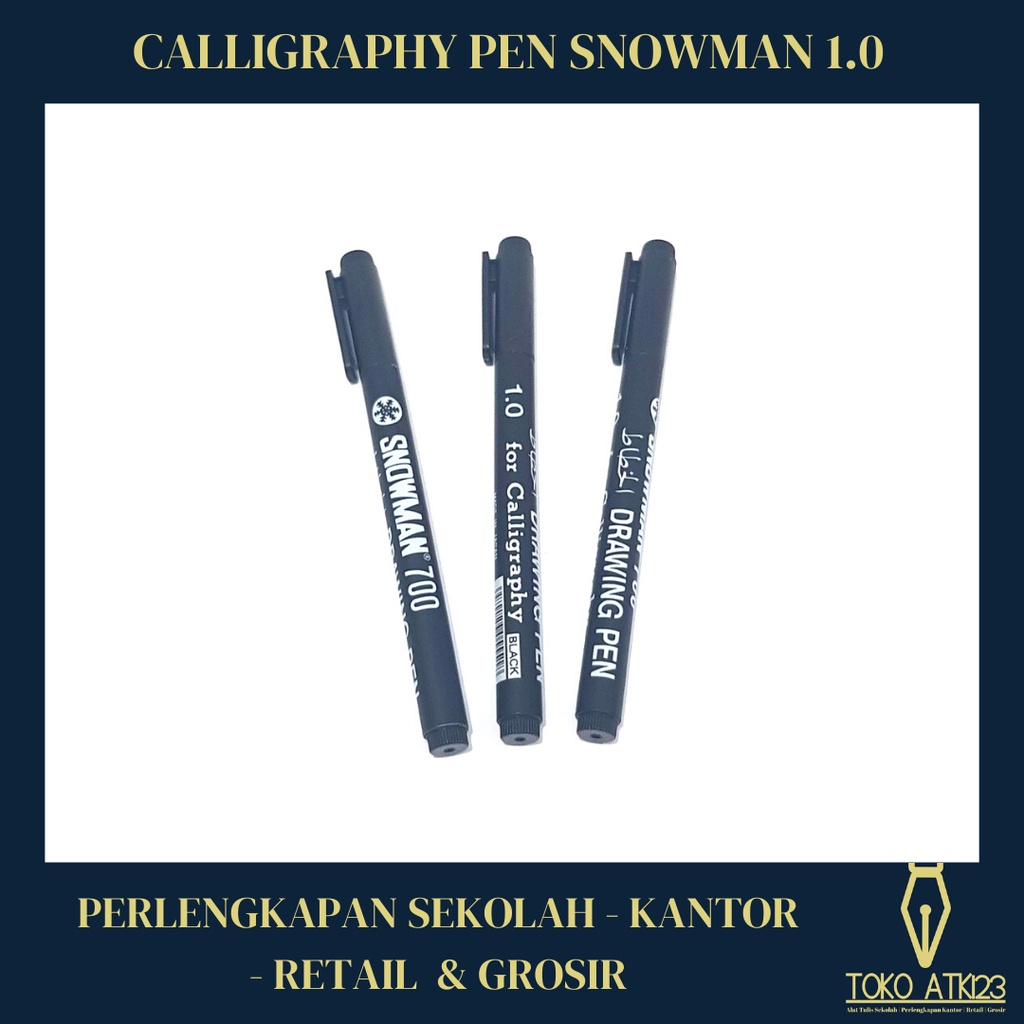 Jual Drawing Pen / Calligraphy Pen / Bolpen Kalifrafi Snowman 1.0 No ...