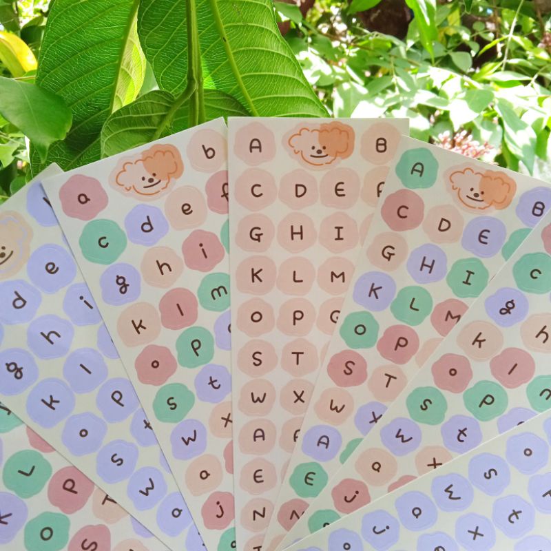 Jual Stiker Puppy Alfabet/ Stiker Huruf Bahasa Inggris Berwarna/ Candy ...