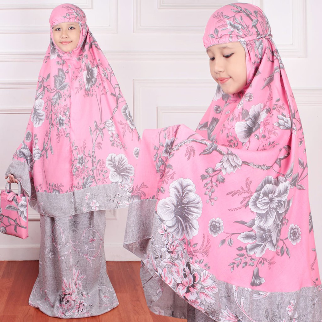 Jual mukena anak TANGGUNG shabie (USIA 5-10TAHUN) rayon bali free tas ...