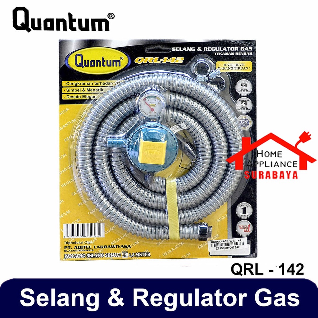 Jual Selang + Regulator Meter Gas Quantum Tekanan Rendah QRL-142 / QRL ...