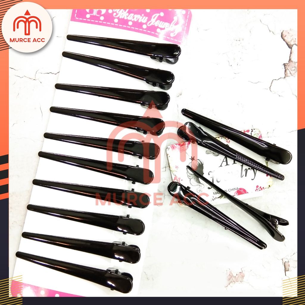 Jual (10 pcs) Jepit Rambut Bebek Buaya Salon Polos | Shopee Indonesia