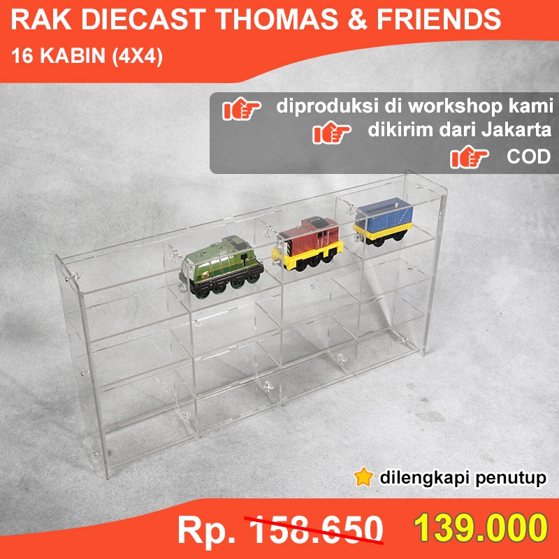 Jual KERETA THOMAS & FRIENDS RAK Mainan 16 Kabin DIY (4x4) | Shopee ...