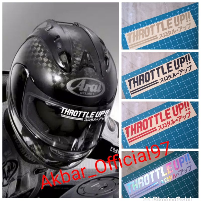 Jual stiker cutting throttle up sticker visor helm throttleup | Shopee ...