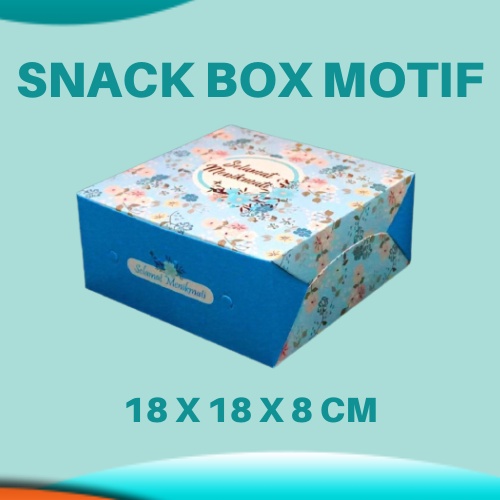 Jual Snack Box Motif Bunga Biru Kotak Snack Camilan Dus Kue Kardus ...