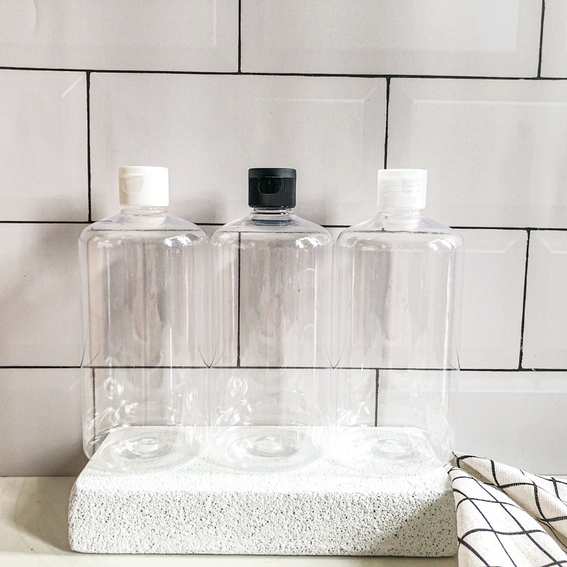 Jual 500ml Botol PLASTIK CLEAR FLIPTOP - wadah isi ulang plastik ...