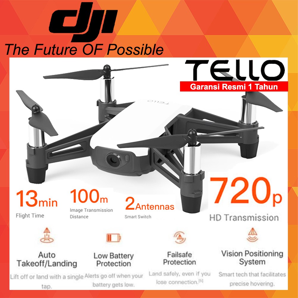 Jual DJI Tello White Putih - Drone 720p 5MP - Garansi 1 Tahun | Shopee ...