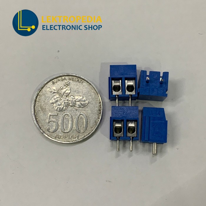 Jual Terminal Blok Biru Besar 2P 2pin Block Screw Sekrup Konektor 5mm ...