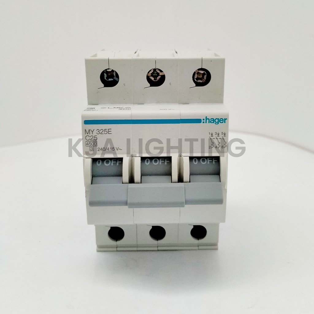 Jual MCB HAGER 25A 25 AMPERE 3 PHASE 3PHASE 3POLE 3 POLE | Shopee Indonesia